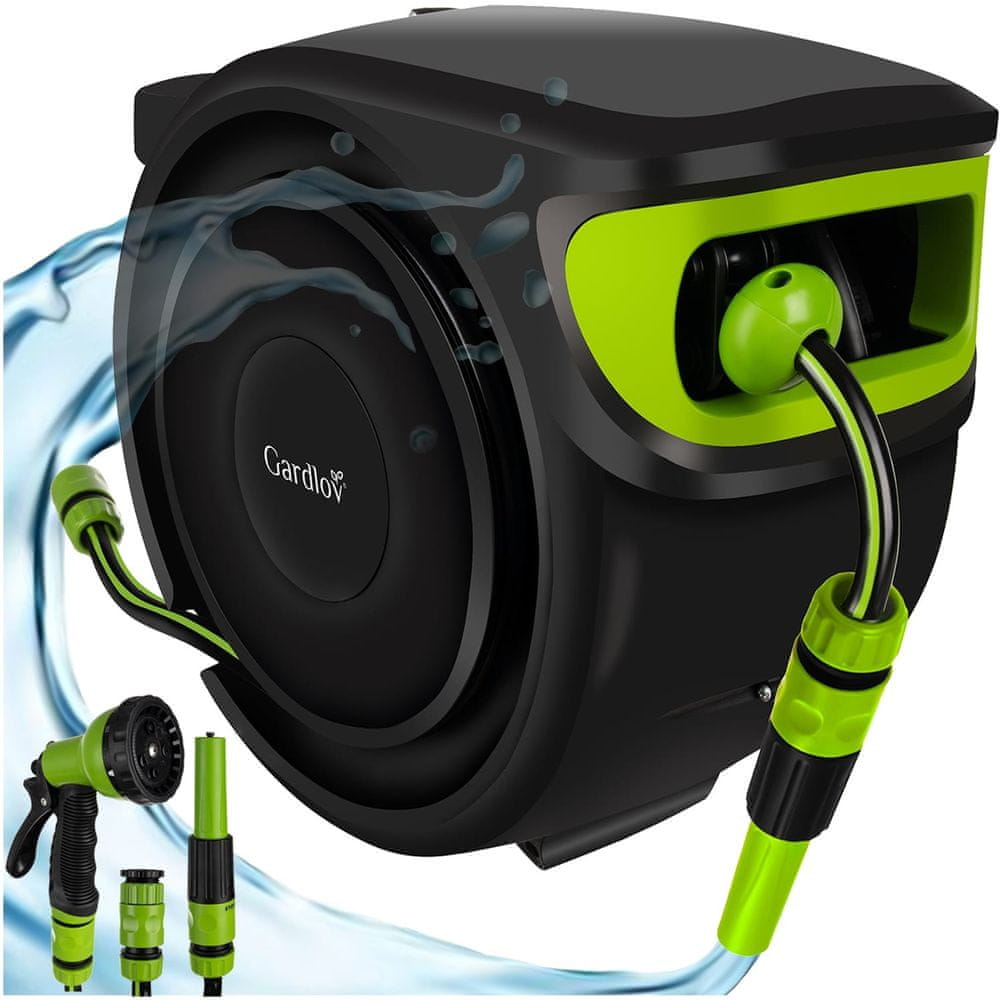 MALATEC Automatski uvlačiva vrtna cijev s bubnjem, 25 m, s priključcima | Koreqt.hr